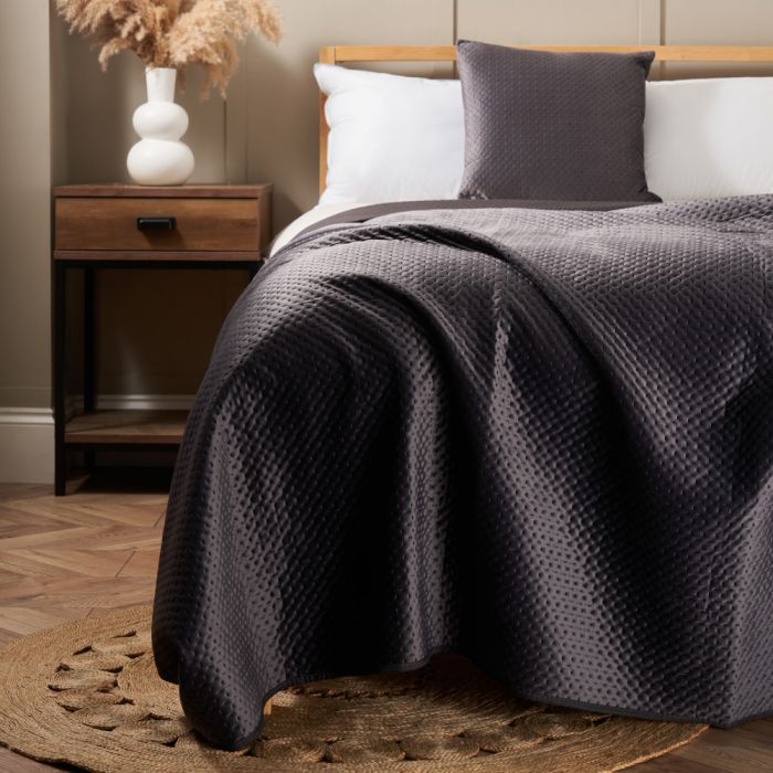 Liso Bedspread, Grey | BHS