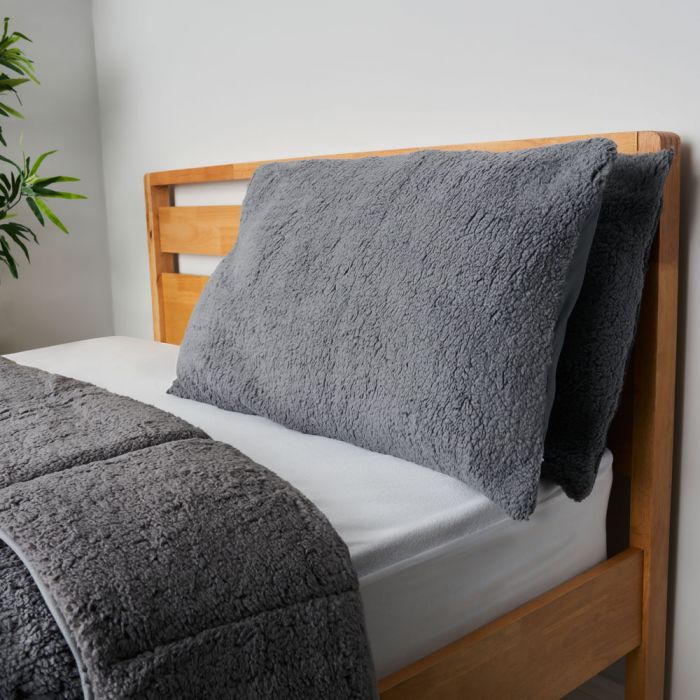 Teddy Bear Pillow, Grey | BHS