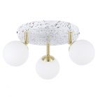 Lott Terrazzo Opal Ball 4 Light Spotlight, Satin Brass | BHS