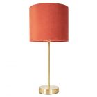 Velvet Table Lamp, Ochre and Brass | BHS