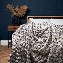 Animal Print Throw, Grey | BHS